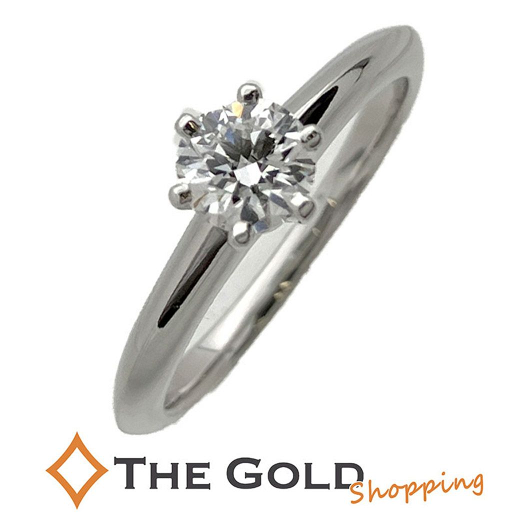 Tiffany&Co. ソリティア ダイヤリング 仕上済 ＃9 ダイヤモンド 0.38ct PT950 プラチナ ソリテール ジュエリー ティファニー 【中古】 | THE GOLD ショッピング